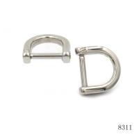 China Wholesale Polished Silver Zinc Alloy D Shackle with Screw Pin, Removable U Shape D Ring Buckle, Metal Hardware Fitting for Handbag, Backpack, Luggage Strap, Pet Collar and Leash Connection for sale