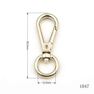 China Wholesale Zinc Alloy Swivel Trigger Snap Hook, 50.5mm Light Gold Plated Lobster Clasp with Rotating D Ring, Metal Bag Hardware for Handbag Strap, Keychain, Pet Leash and Luggage Connection Accessories for sale