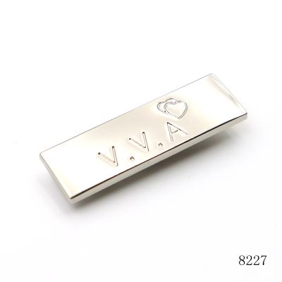 China Quality Metal Logo Label Bag Name Plate Alloy Rectangle Customized Logo Label Personalized Plate for sale