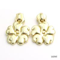 China Flower Shape Metal Zipper Puller Gold Plated Bag Zipper Pull for sale