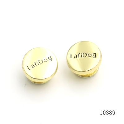 China Custom Logo Metal Rivets Gold Plated Pet Hardware Buttons for sale