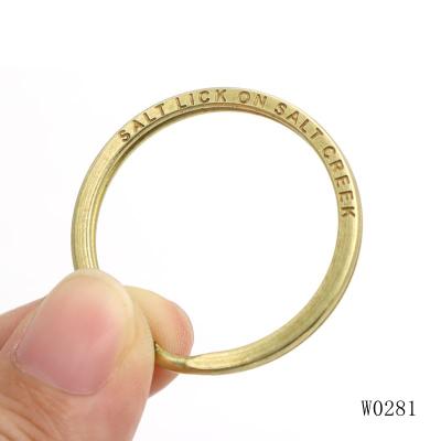 China Custom Engraved Brass Key Ring Vintage Metal Split Key Ring with Logo for sale