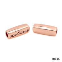 China Engraved Logo Rose Gold Tube Bead Cord Lock for Bag Strap Craft for sale