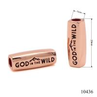 China Engraved Logo Rose Gold Tube Bead Cord Lock for Bag Strap Craft for sale