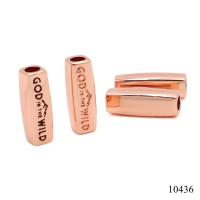 China Engraved Logo Rose Gold Tube Bead Cord Lock for Bag Strap Craft for sale