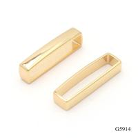 China Gold Metal Rectangle Loop Buckle Bag Strap Keeper Hardware for sale