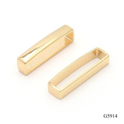 China Gold Metal Rectangle Loop Buckle Bag Strap Keeper Hardware for sale