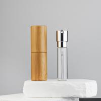 China Natural Bamboo Perfume Atomizer Glass Spray Bottle 8ml 10ml 22ml 25ml for sale