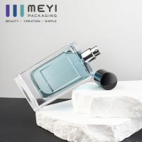 China 3.4 Oz Refillable Empty Square Perfume Bottles Gold Silver Non Spillable for sale