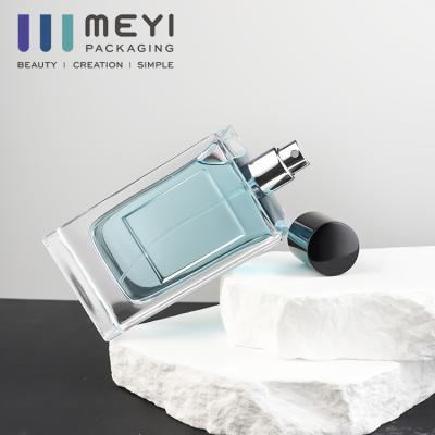 China 3.4 Oz Refillable Empty Square Perfume Bottles Gold Silver Non Spillable for sale