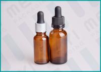 China Amber Glass Dropper Bottles With Different Types Dropper / Essential Oil dropper bottle for sale