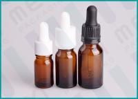 China Amber Glass Dropper Bottles With Different Types Dropper / Essential Oil dropper bottle for sale