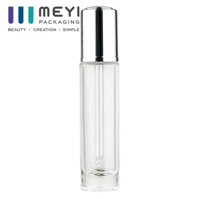 China Transparent Glass Dropper Bottles 100ml In Round Shape With Packaging Carton Box for sale