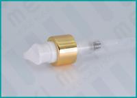 China 24/410 Screw Lock Lotion Pump Dispenser With Shiny Gold Aluminum Collar for sale