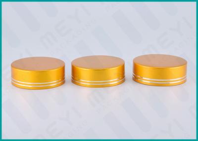 China Matt Gold Lined Aluminum Screw Top Caps 38/410 For Health Care Products Containers for sale