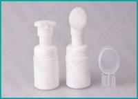 China Round White Foam Soap Pump Bottle 30ml Brush Head Shaving Liquid Dispenser for sale