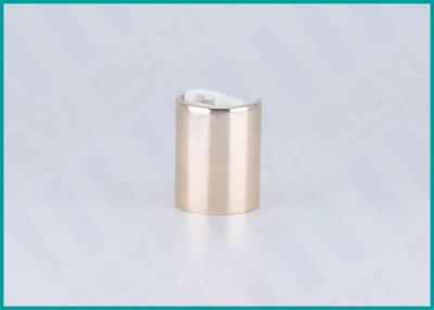 China Aluminum Disc Top Cosmetic Bottle Cap Shiny Glossy Gold 20/415 Non Spill for sale