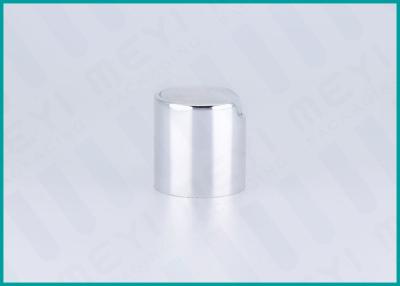 China Disc Top Shiny Glossy Silver Bottle Cap 24/410 With Transparent Actuator for sale