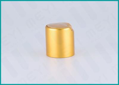 China Highly Sealed Matt Gold 24mm Disc Top Cap For Face Care / Body Care Emulsion for sale