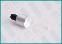 China Matt Silver Aluminum Dropper 15/415 With Black Rubber Teat For Dropper Bottles for sale
