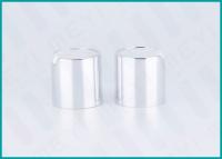 China Shiny Silver Aluminum Disc Top Cap 24/410 Press Lotion Cap With White Actuator for sale
