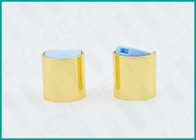 China Gold Disc Top Cap 24/410 With Blue Actuator For Shampoo Liquid for sale