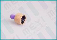 China 18/410 Glass Dropper Bottles Wood Bamboo Dropper With Purple Bulb for sale