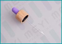 China 18/410 Glass Dropper Bottles Wood Bamboo Dropper With Purple Bulb for sale