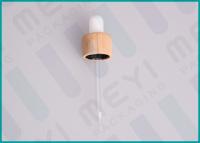 China 18/410 Glass Dropper Bottles Wood Bamboo Dropper With Purple Bulb for sale