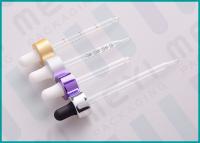 China Aluminum Sheathed Bulb Glass Liquid Dropper , 20/400 Colorful Glass Bottle Dropper for sale