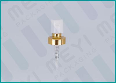 China 15/400 0.12cc Output Golden Perfume Spray Pump No Spill With White Actuator for sale