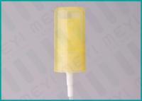 China Yellow 18mm Ribbed Plastic Spray Pump With Cap , Pump Mister Sprayer  for sale