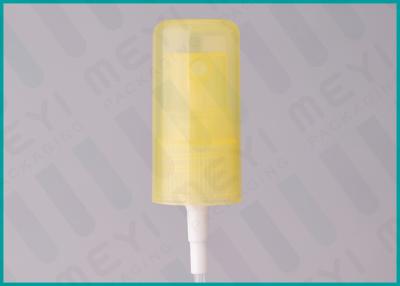 China Yellow 18mm Ribbed Plastic Spray Pump With Cap , Pump Mister Sprayer  for sale