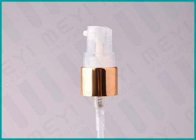 China Shiny Gold Cosmetic Pump Dispenser , 18/410 Double Wear Pump With PP Dustcap for sale
