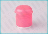 China 24/415 Pink Flip Top Plastic Dispensing Caps With Shiny Silver Line for sale