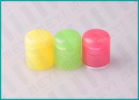 China 24/415 Yellow Round Plastic Flip Top Caps For Hand Sanitizer Bottle for sale
