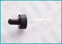 China PP Black 24/400 Rubber Dropper Bulbs With Glass Pipette , Small Glass Dropper for sale
