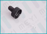 China PP Black 24/400 Rubber Dropper Bulbs With Glass Pipette , Small Glass Dropper for sale