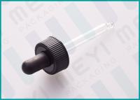 China PP Black 24/400 Rubber Dropper Bulbs With Glass Pipette , Small Glass Dropper for sale