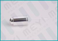 China 18/410 Glass Oil Dropper With ABS Material UV Shiny Silver Press Button for sale