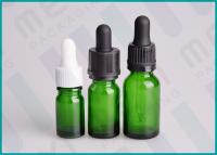 China Green Glass Dropper Bottles , 10ml 20ml 30ml E-Liquid Dropper Bottle for sale