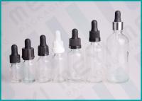 China 5ml 30ml 100ml Transparent Glass Dropper Bottles For Cosmetic Oil / Lotion for sale