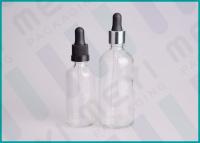 China 5ml 30ml 100ml Transparent Glass Dropper Bottles For Cosmetic Oil / Lotion for sale