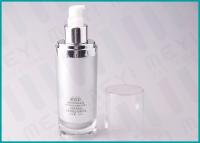 China 70 ML 130 ML Oval Shape Cosmetic Serum Bottle ，Silver / Gold Airless Cosmetic Bottles for sale