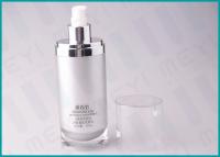 China 70 ML 130 ML Oval Shape Cosmetic Serum Bottle ，Silver / Gold Airless Cosmetic Bottles for sale