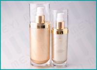 China 70 ML 130 ML Oval Shape Cosmetic Serum Bottle ，Silver / Gold Airless Cosmetic Bottles for sale