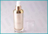 China 70 ML 130 ML Oval Shape Cosmetic Serum Bottle ，Silver / Gold Airless Cosmetic Bottles for sale