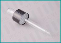 China 18/410 Aluminum Sheathed Glass bottle Dropper With Clear Transparent TPE Bulb for sale