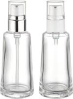 China Round Glass Cosmetic Pump Bottle For Facial Treatments And Serums for sale