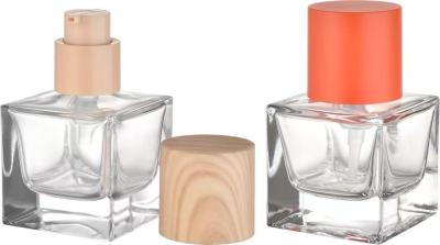 China ABS Over Cap Round Glass Foundation Bottle For Cosmetic Pump Bottle for sale